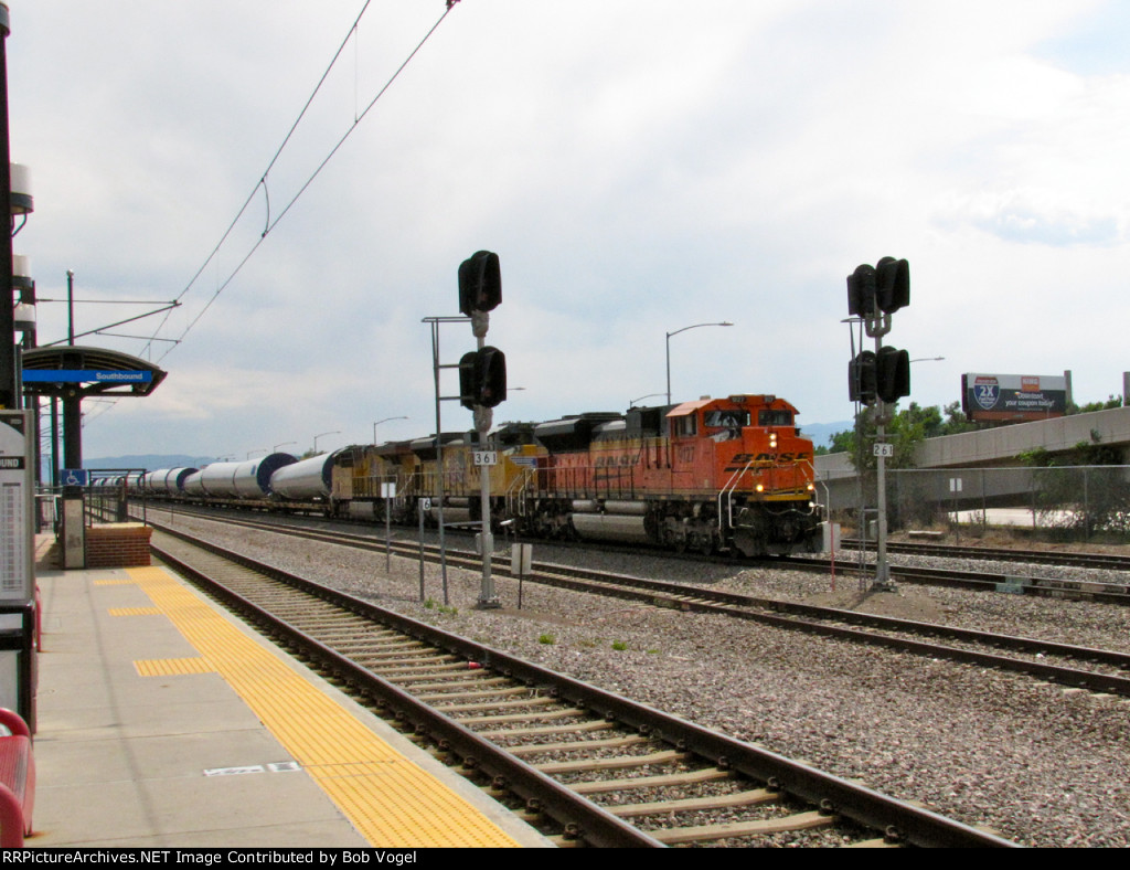 BNSF 9127; UP 8547 and 2553